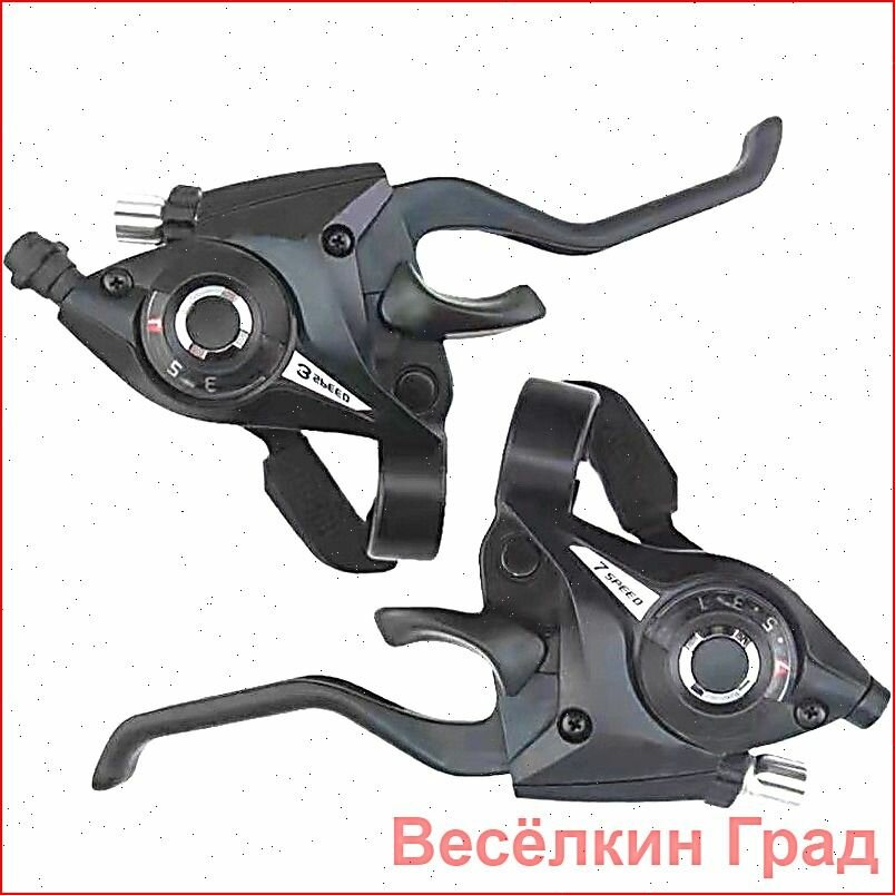 Комплект шифтеров + тормозные ручки (комборучки) для велосипеда 3x7 скоростей, черные