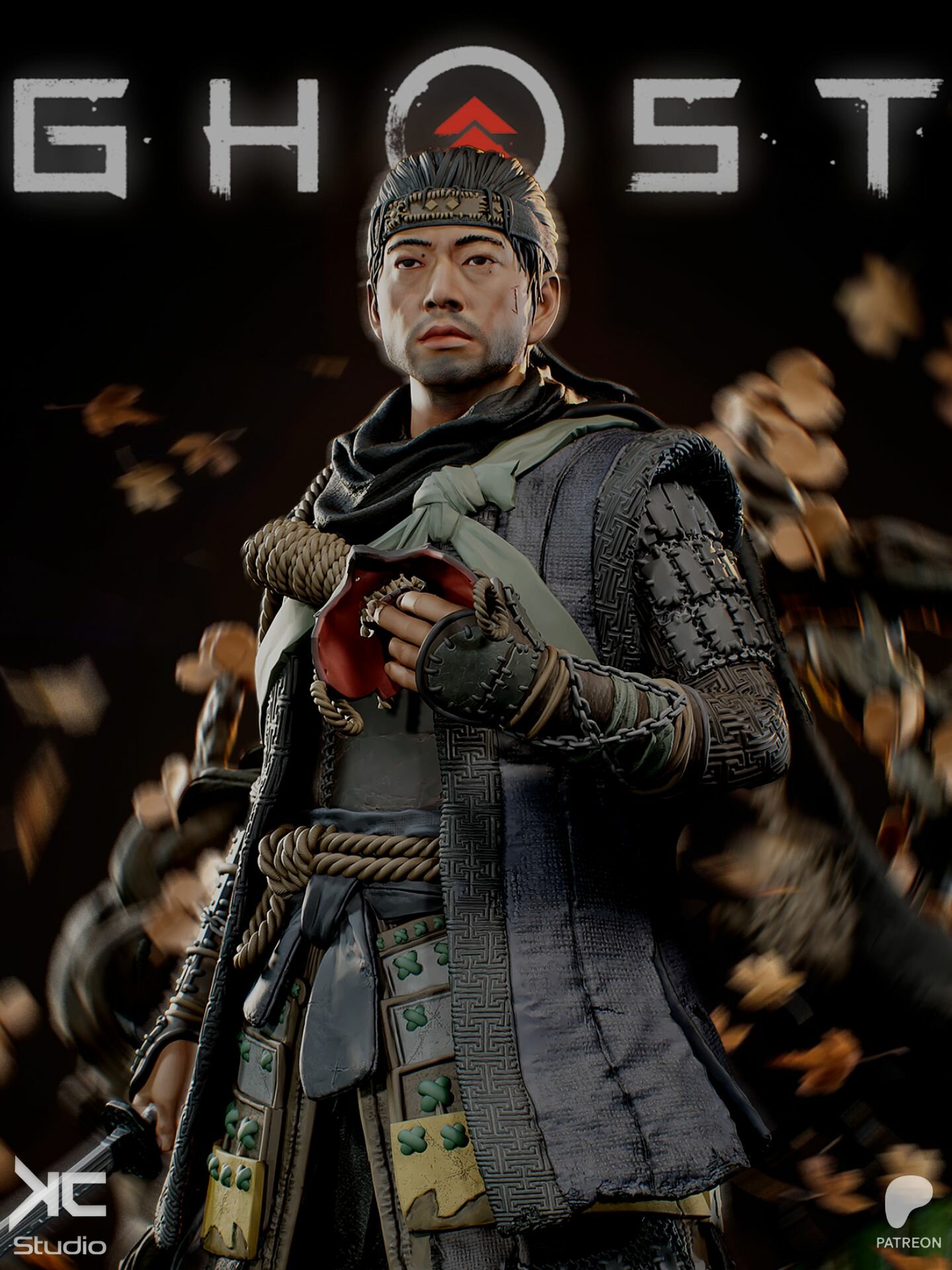 Сборная модель Призрак" Джин Сакаи (Ghost of Tsushima), 410мм, 1/6 для покраски