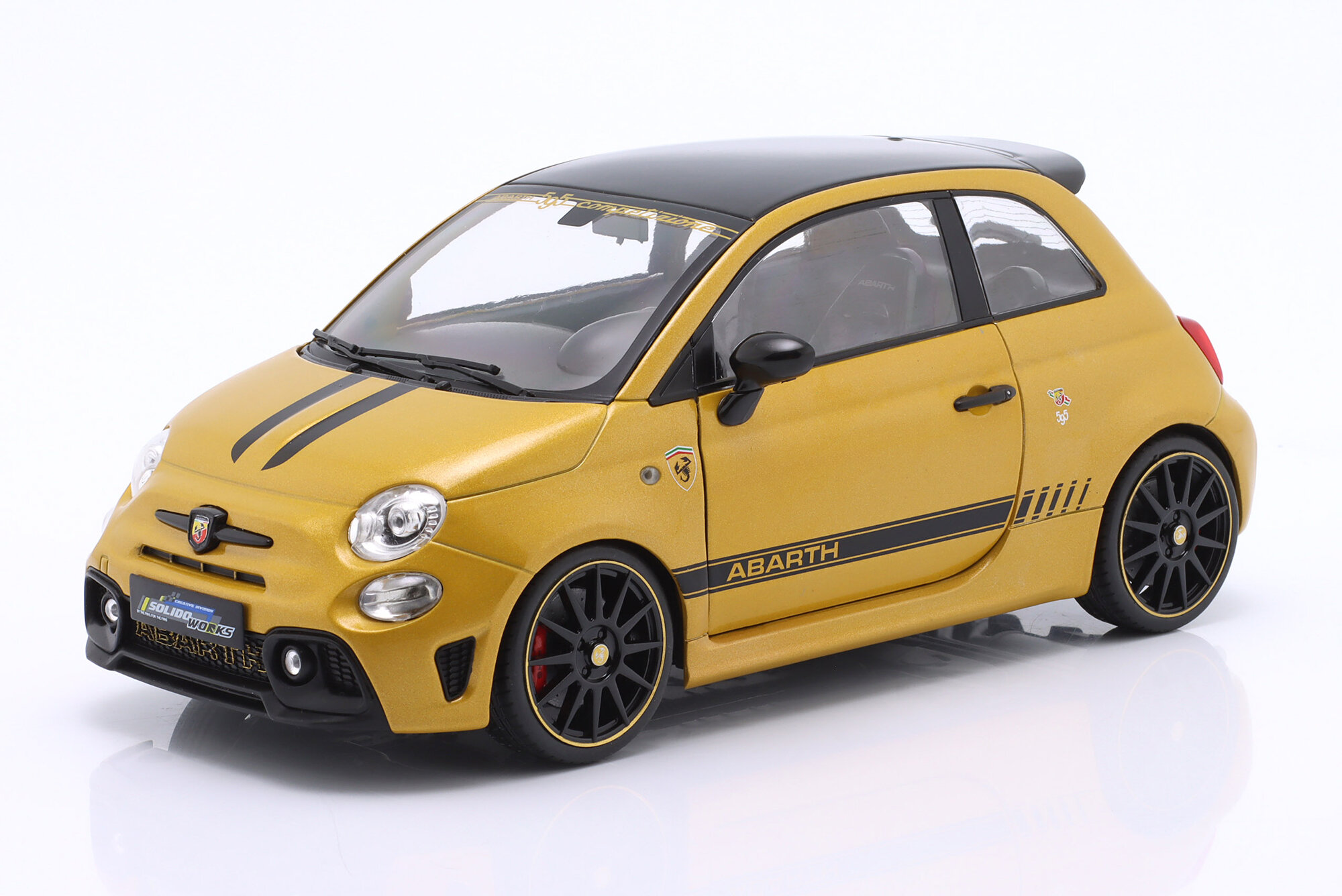 Модель коллекционная SOLIDO Fiat F595 abarth 2024 matt-yellow metallic black