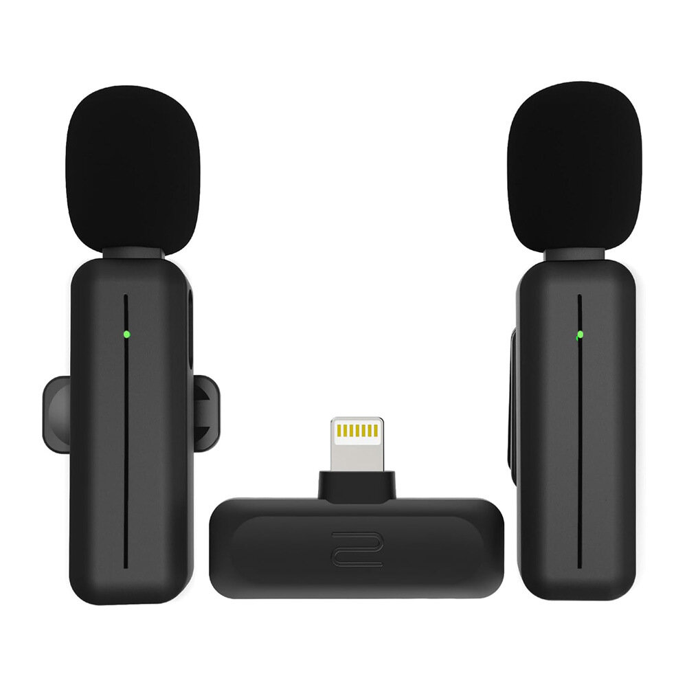 Беспроводной лавалер-микрофон, один к двум, для устройств с USB-C, совместимый с iPhone через адаптер
