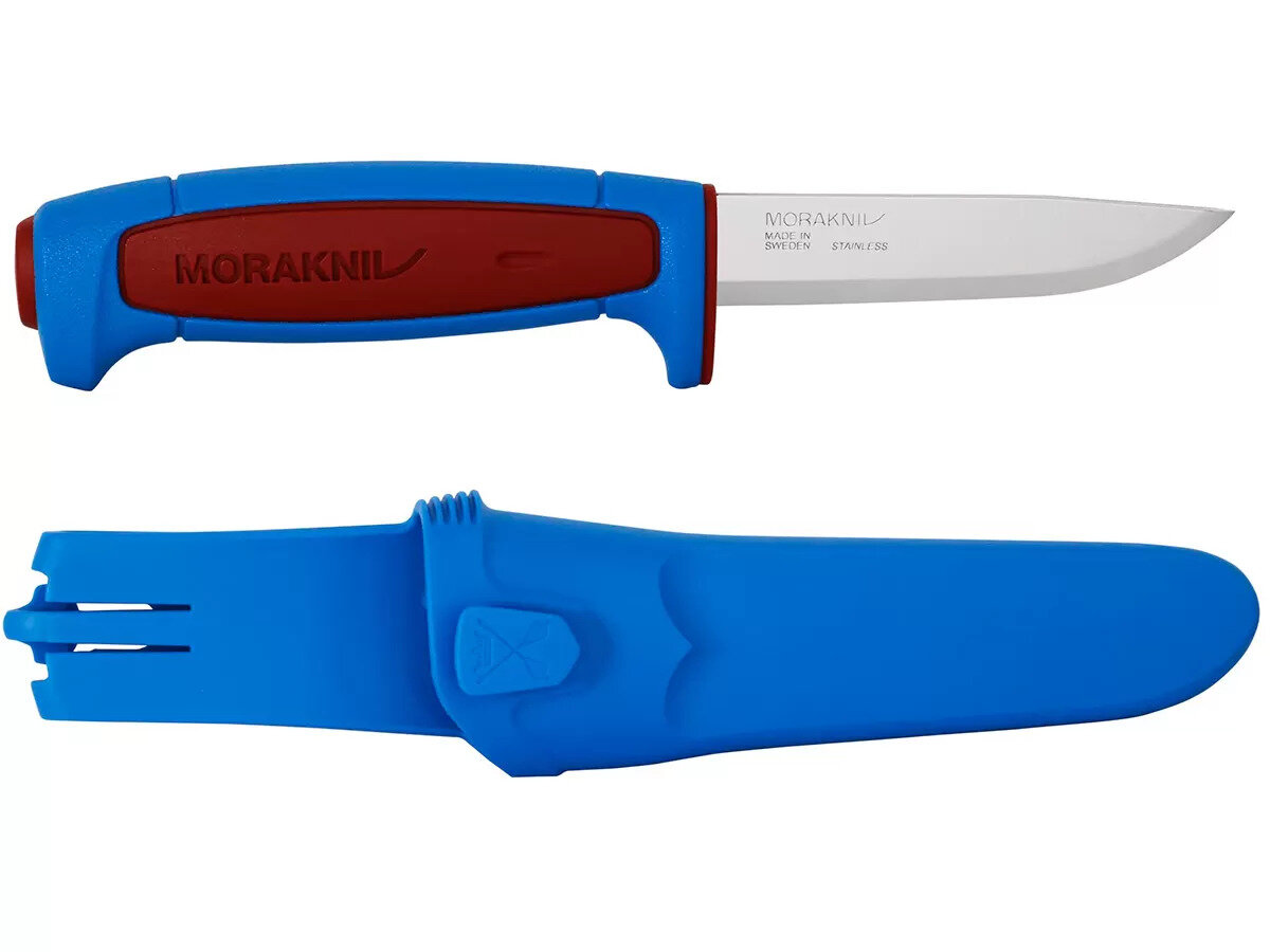 Нож Morakniv Basic 546 (S) Limited Edition 2025, Универсальный/строительный, Нержавеющая Сталь, 91Мм, Синий/красный