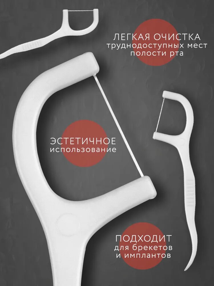 Премиальная вощеная зубная нить Pingxiao, нейлоновая, круглая, 300 штук, Китай — фото 1
