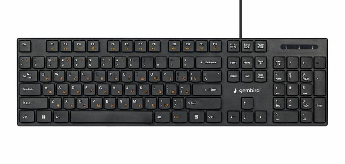 Клавиатура Gembird KB-250 проводная, USB Type-A, чёрный