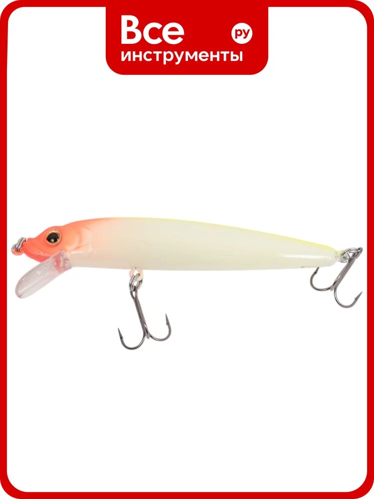 Воблер Strike Pro Alpha Minnow плавающий с шумовыми эффектами, яркий флуоресцентный цвет, тройной крючок