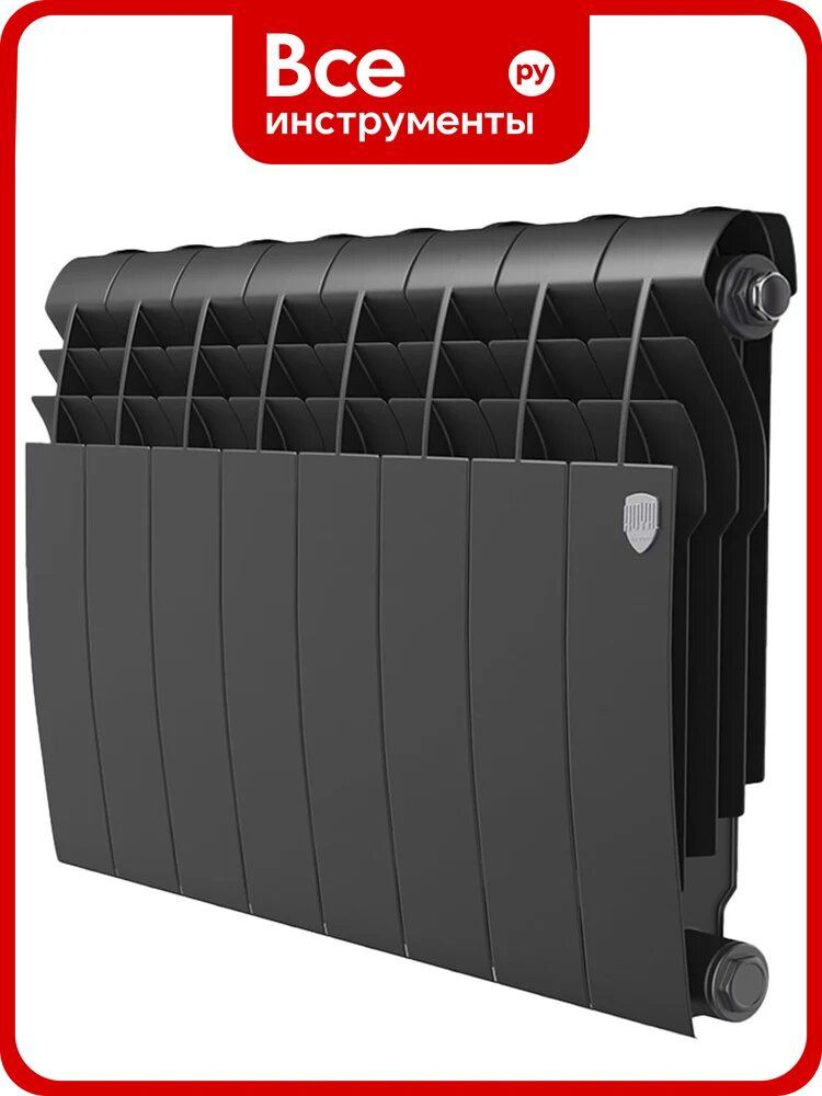 Биметаллический радиатор ROYAL THERMO BILINER B 350 чёрный, 8 секц. НС-1682259