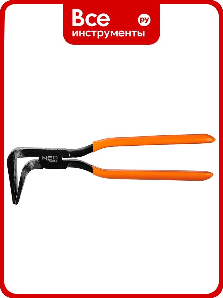 Изогнутые клещи NEO Tools 90' 31-080 профессиональные кровельные клещи с PВХ‑покрытием рукояток, изготовленные