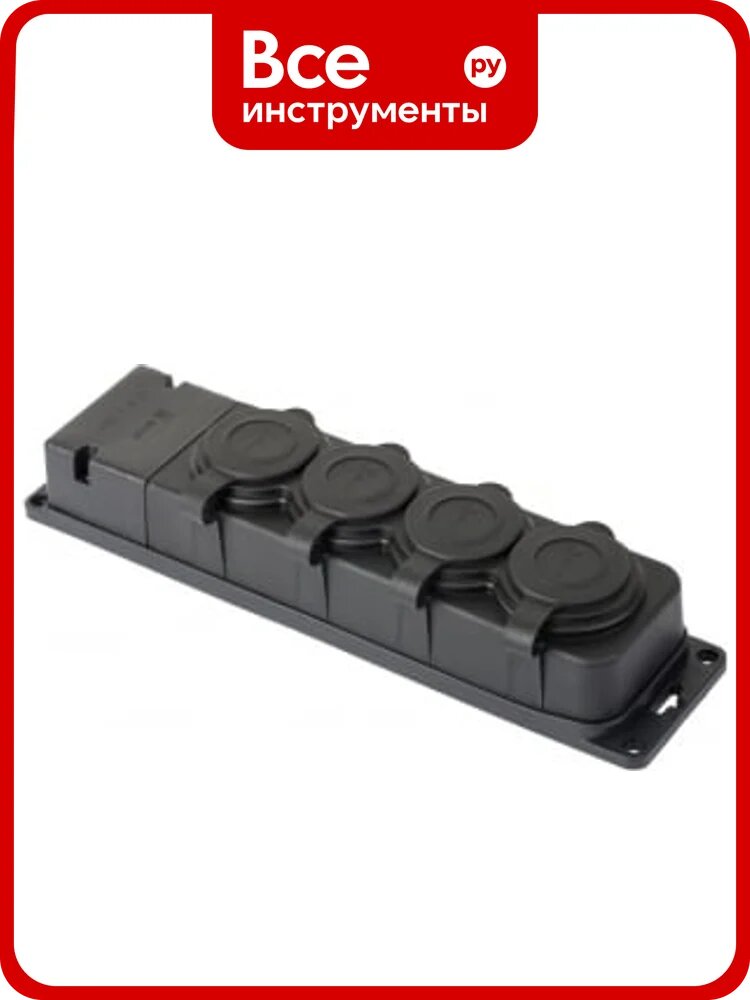 Четырехместная розетка с защитными крышками EKF, каучук 230В 2P+PE 16A IP44 PRO RPS-020-16-230-44-r