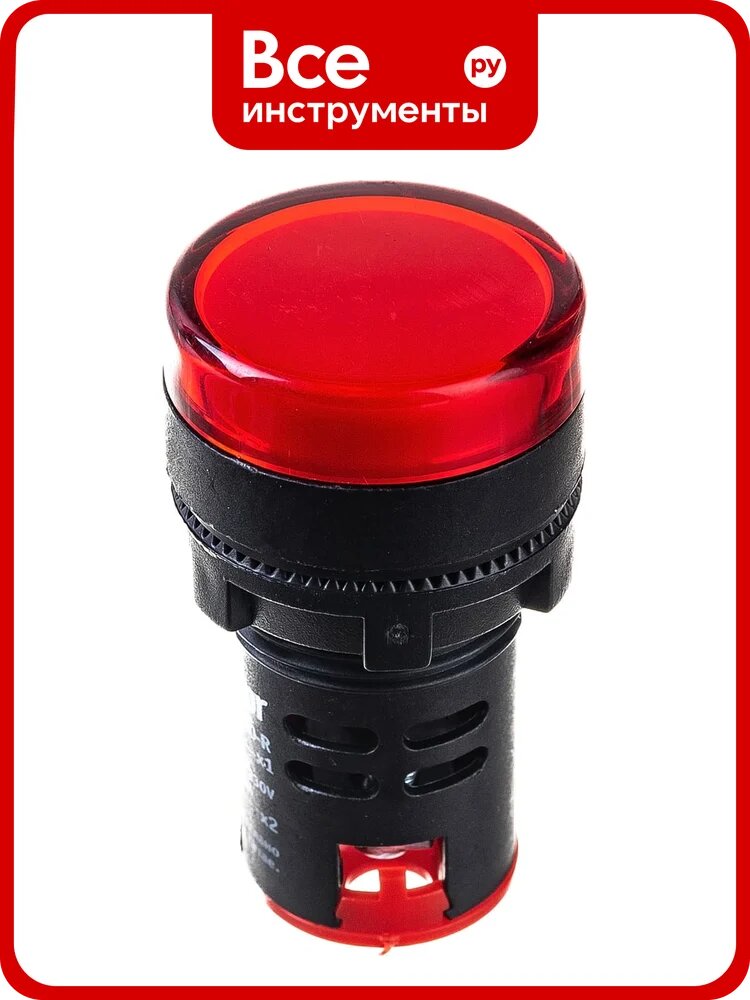 Индикаторная лампа Navigator NBI-I-AD22-230-R красная, d22 мм, 230 В AC/DC 82801, силовой, винтовое крепление