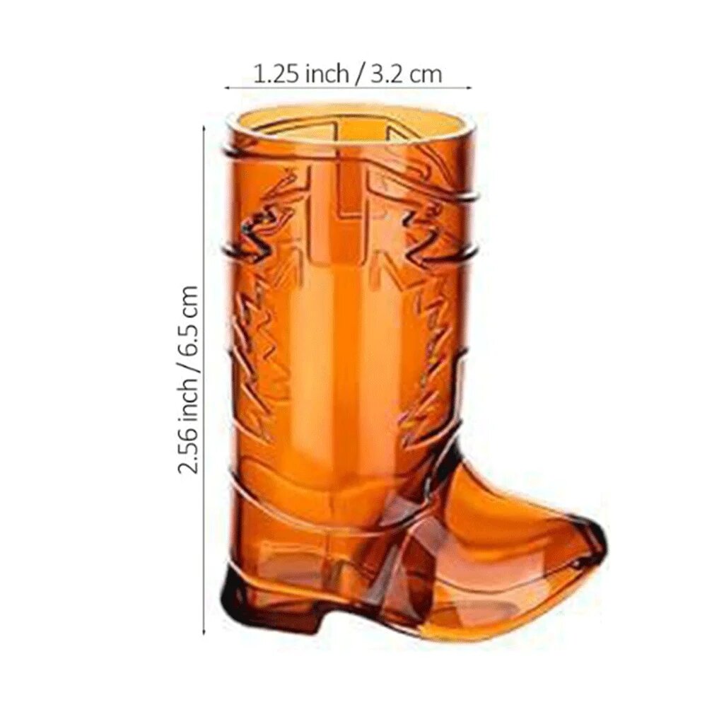 Мини-ковбойские сапоги из пластика EsenTroye Оранжевый, 5pcs, Shot Glasses