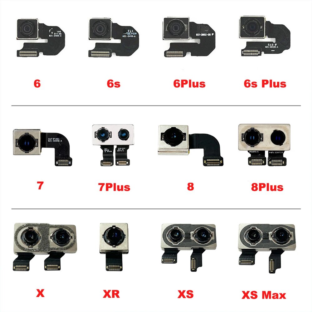 Новая задняя камера с гибким кабелем для iPhone 6, 6S Plus, 7, 8 Plus, X, XR, XS MAX, 11, 11 Pro, 11 Pro Max, запасные части