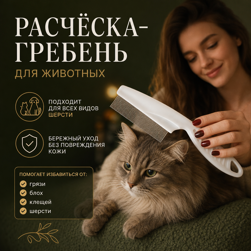 Фурминатор для вычесывания подшерстка кошек и собак, удаление подшерстка, массажный эффект