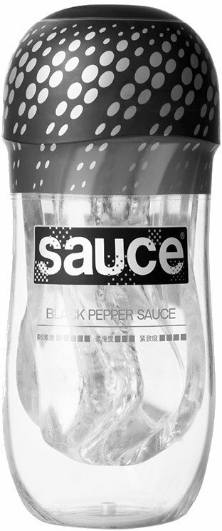 Мастурбатор Sauce Black Pepper в корпусе с прозрачной вставкой