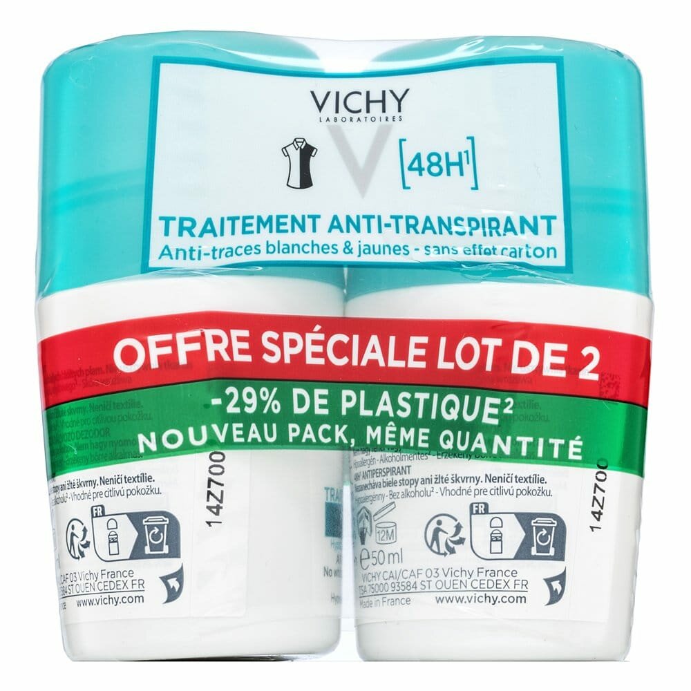 Дезодорант Vichy 48H Anti-Traspirant No White Marks & Yellow Stains Roll-On 2 x 50 мл