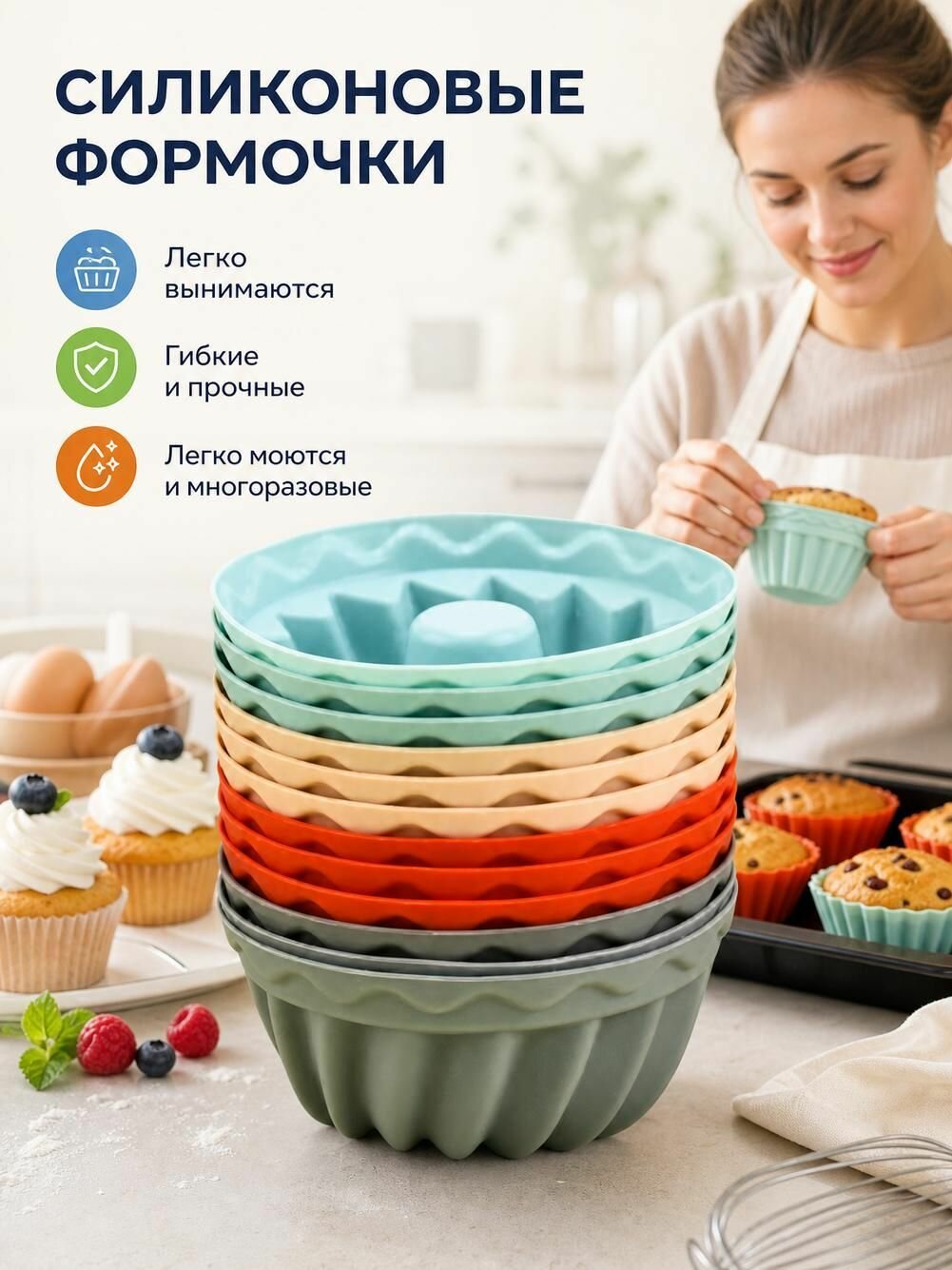 Силиконовая форма для выпечки торта