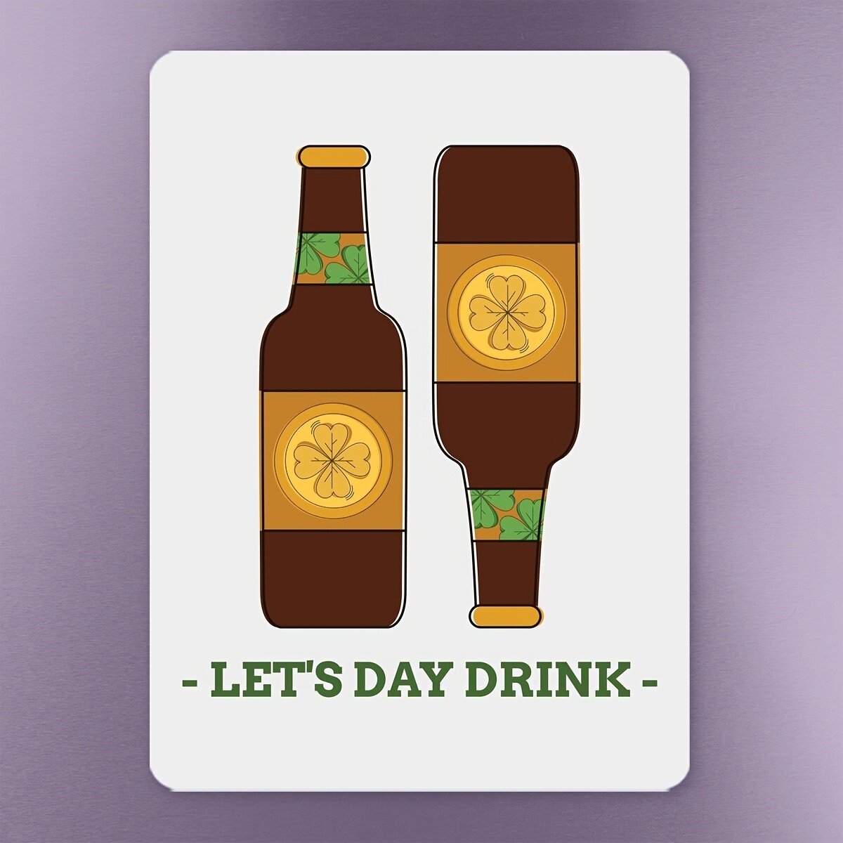Магнитная наклейка "Let's Day Drink", современное искусство, 2D плоская печать, 8,4x6 см, 1 шт.