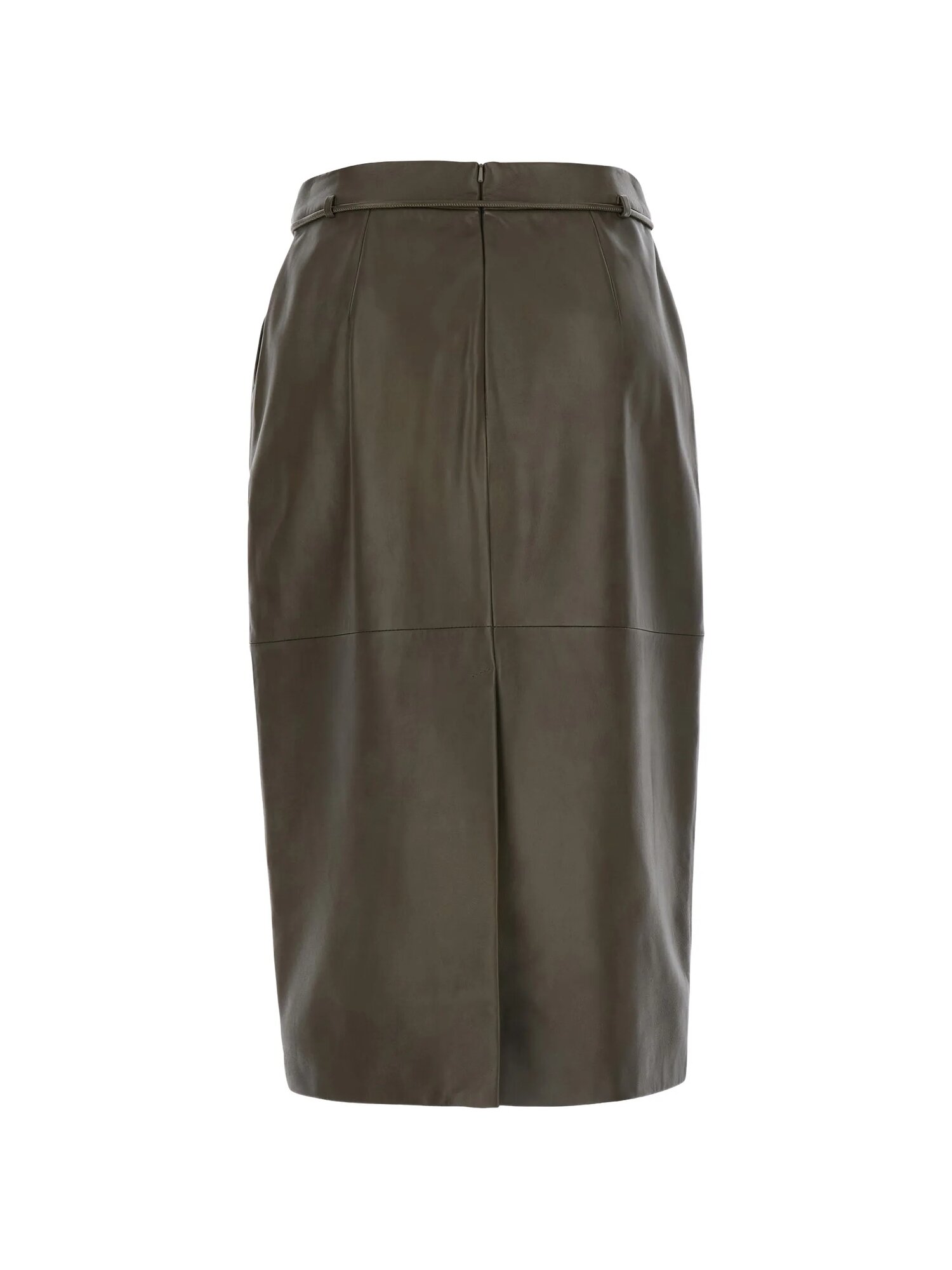 Юбка Max Mara Belted leather skirt, размер 42 — фото 1
