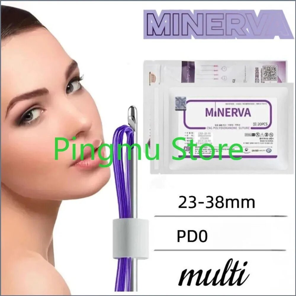 Нити MINERVA Korean 23G 38MM Multi Thread PDO Для Лифтинга И Укрепления Кожи Подходят Для Кожи Тела И Лица 20 Нитей В Упаковке