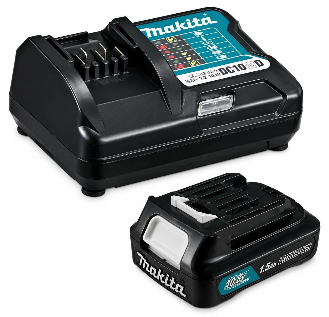 Набор из аккумулятора Makita BL1016 CXT (12В 1.5Ач) и з/у DC10WD