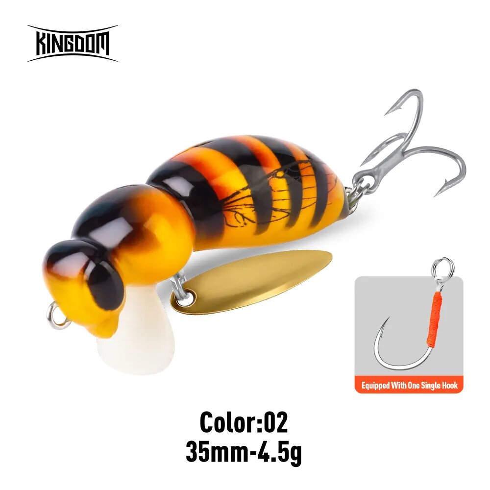 Приманка Kingdom wasp bait, может медленно плавать или тонуть, подходит для пресноводной среды, подходит для ловли окуня, морской рыбы