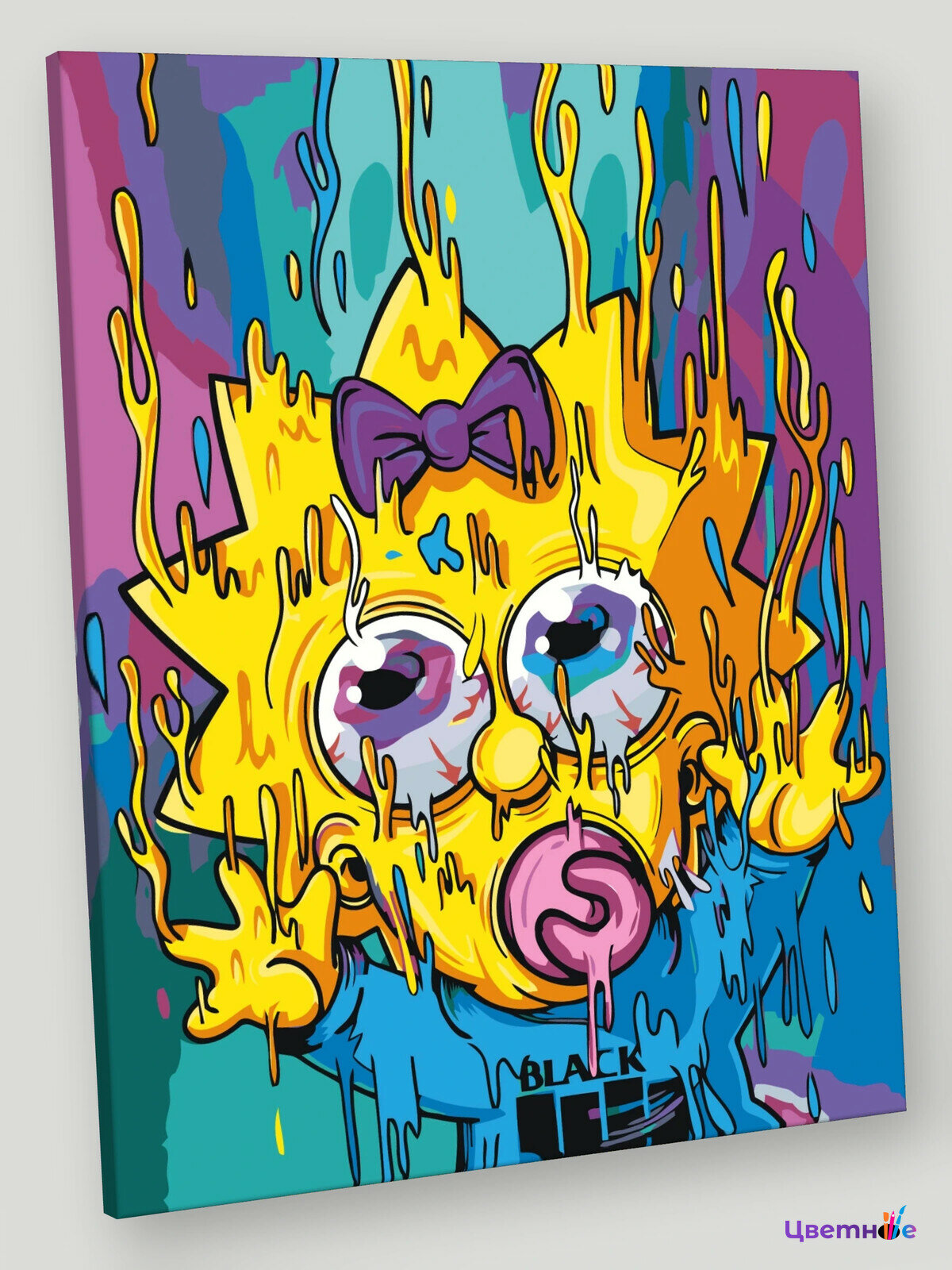 Картина по номерам на холсте с подрамником "Simpsons Симпсоны: Мэгги", Раскраска 40x50 см, Мультфильмы Фэнтези