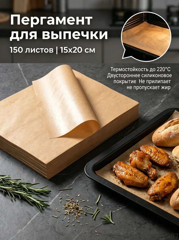 Бумага пищевая, 15м х 20 см, 150 шт