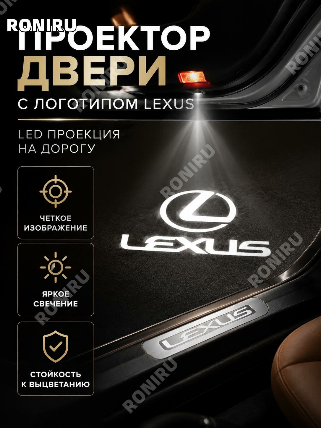 LED проектор логотипа Lexus для дверей ES LX IS LS RX с подсветкой зоны входа