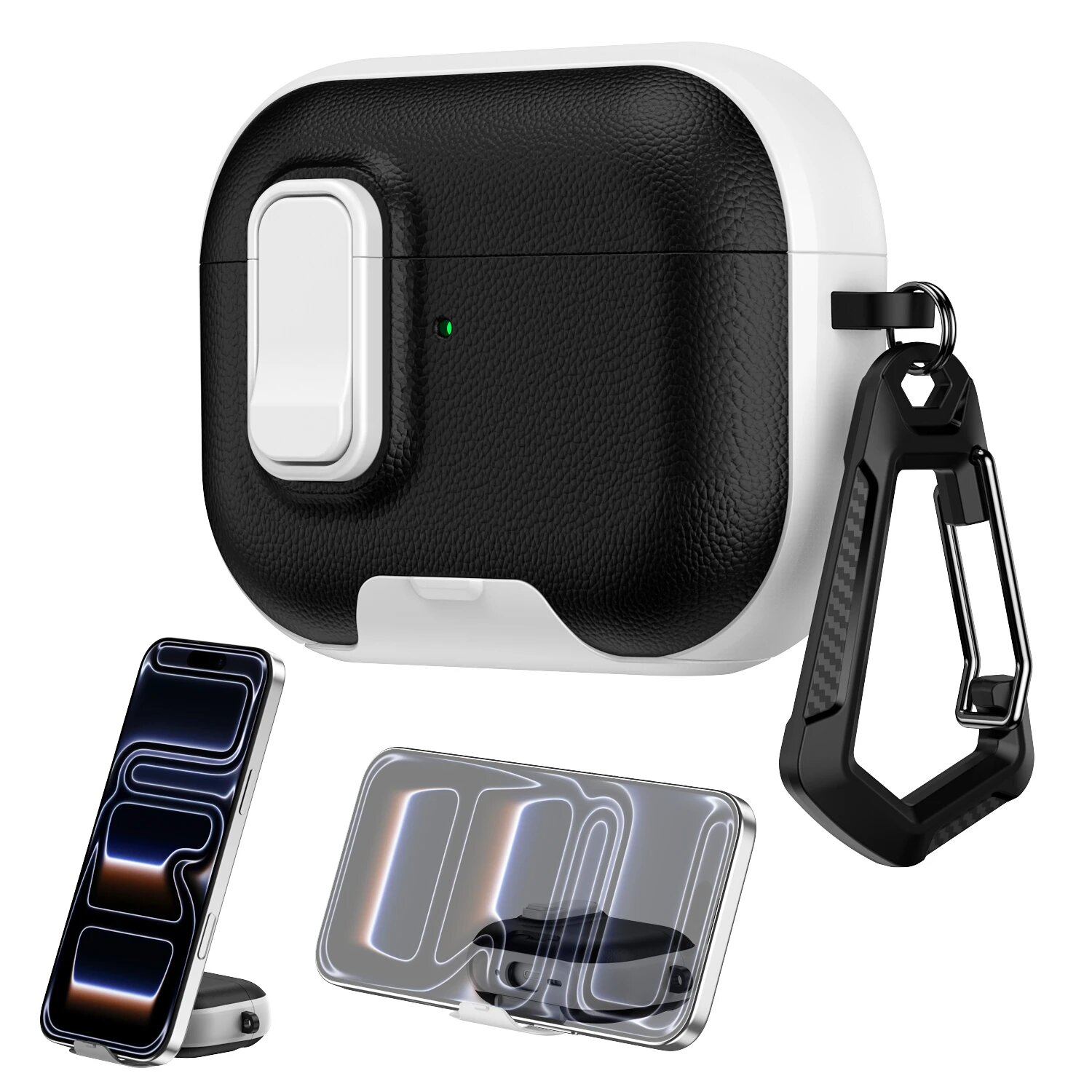 Чехол для AirPods Pro 3 (2025) белый/черный, пластик