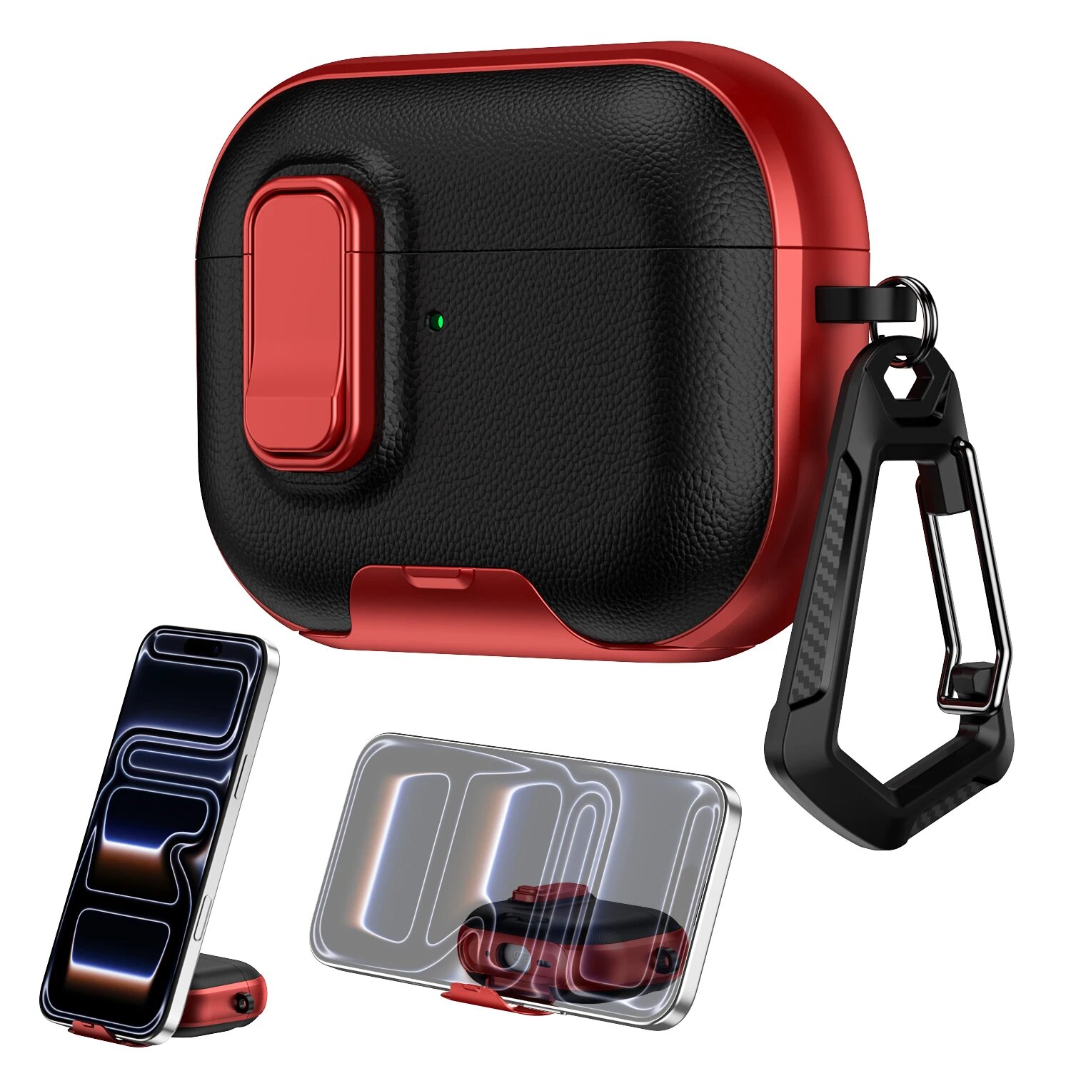 Защитный чехол для AirPods Pro For Airpods 4, Мульти, black red