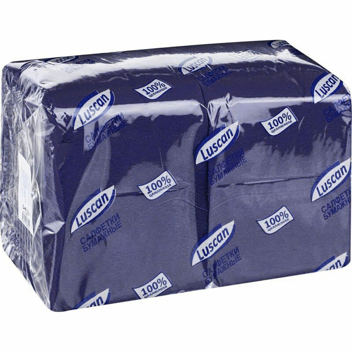 Салфетки бумажные 24x24см, 1-слойные Luscan Profi Pack, синие, 400шт, 10 уп.