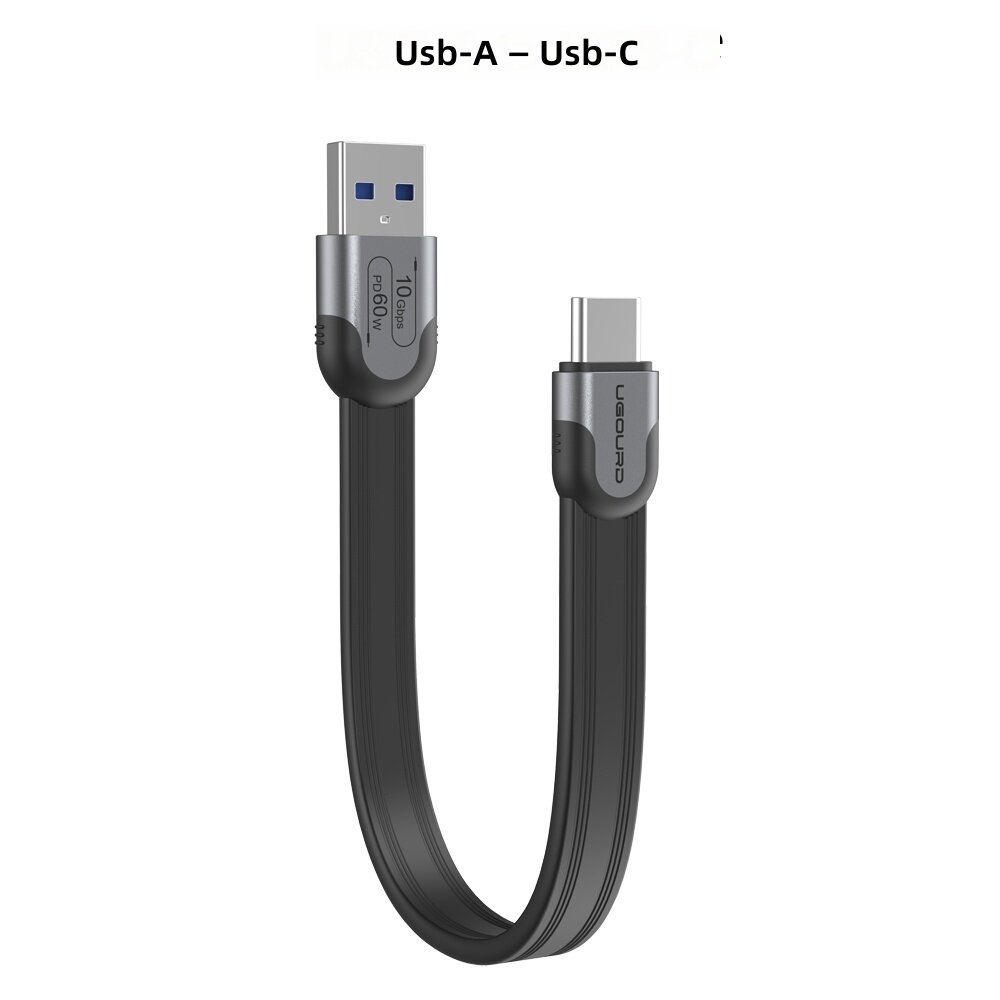Плоский USB-кабель 3.2 Gen2, USB-A - USB-C / USB-C - USB-C, длина 59,06 дюйма (4,92 фута), 10 Гбит/с, 60 Вт (20В/3А), поддержка PD