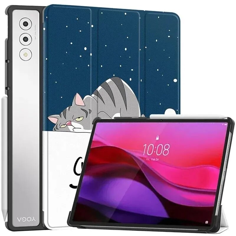 Чехол для Lenovo YOGA Pad Pro 12.7 дюймов 2025 складывающийся стенд смарт магнитные таблетки крышки TB520FU/TB520XU 12.7" корпуса планшетов Yoga Tab Plus