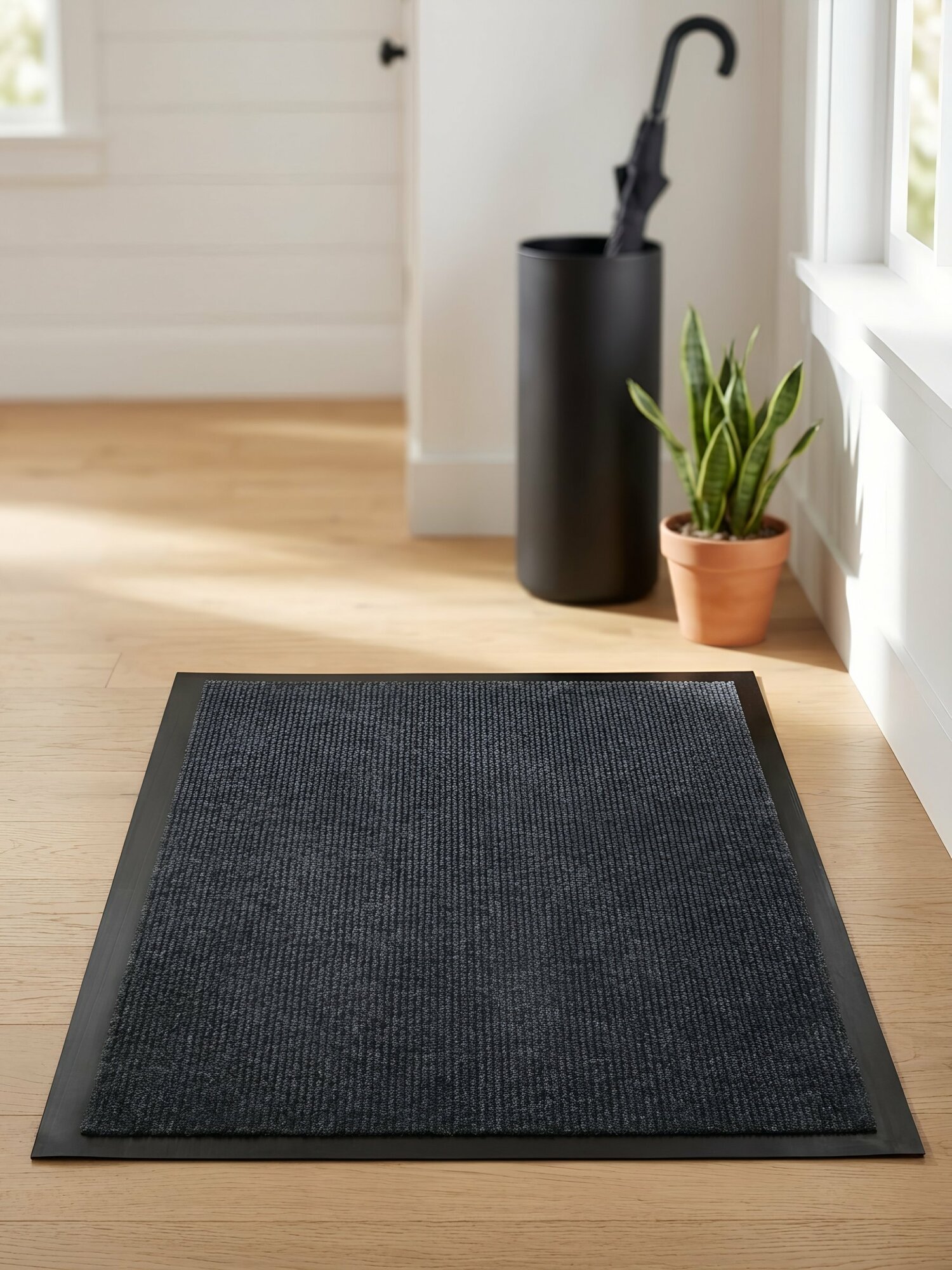 Коврик грязезащитный Sunstep Light 40x60 см серый, полиэстер, ПВХ, влаговпитывающий для прихожей