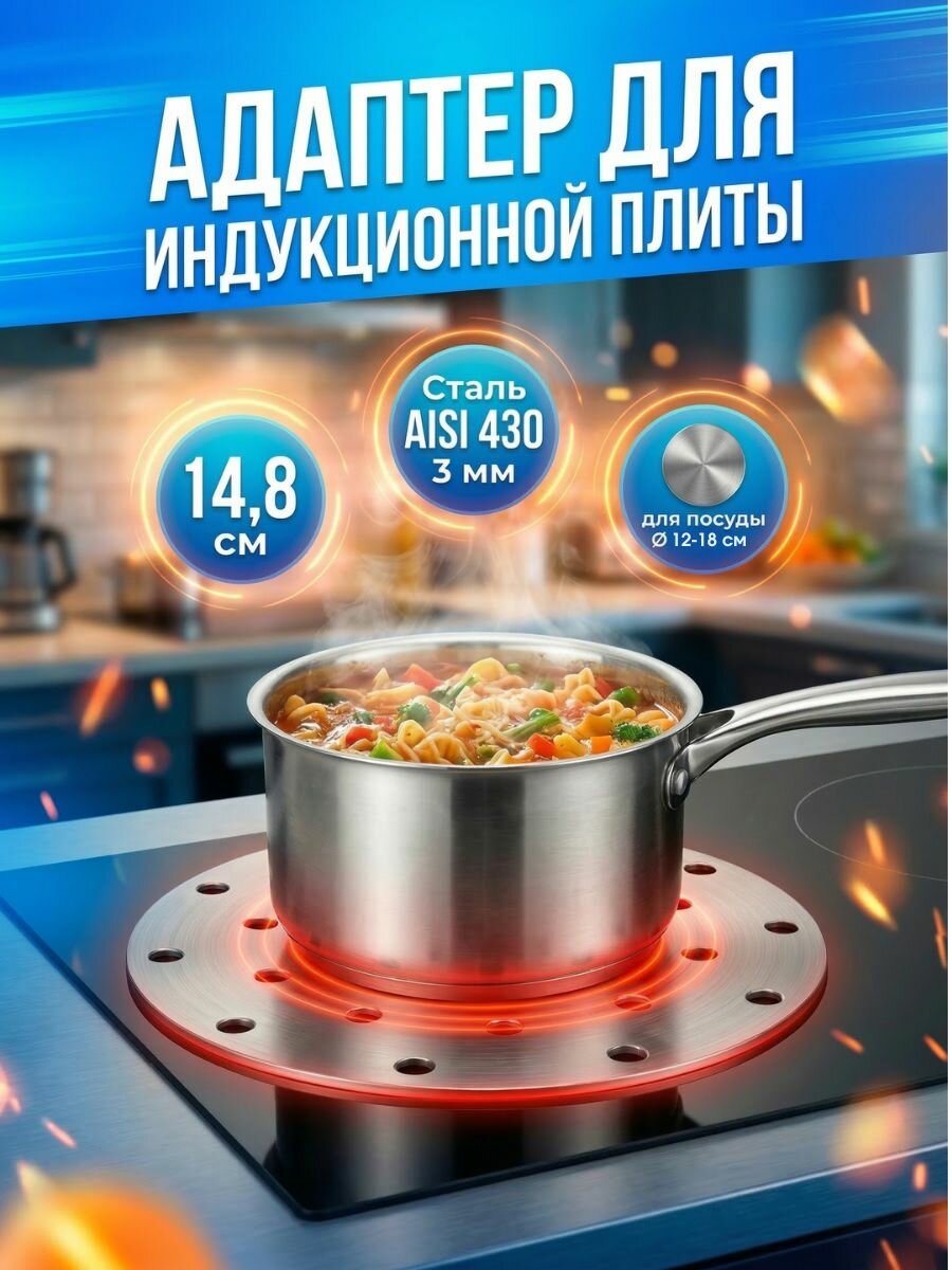 Адаптер для индукционной плиты, термопроводящая пластина