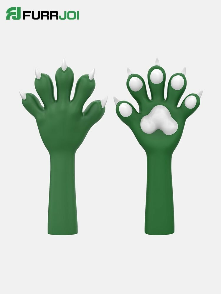 Furrjoi Новые силиконовые перчатки-лапы Silicone Furry Dog Paws, 11 расцветок, белые подушечки, глянцевые звериные лапы для фурсьют косплея