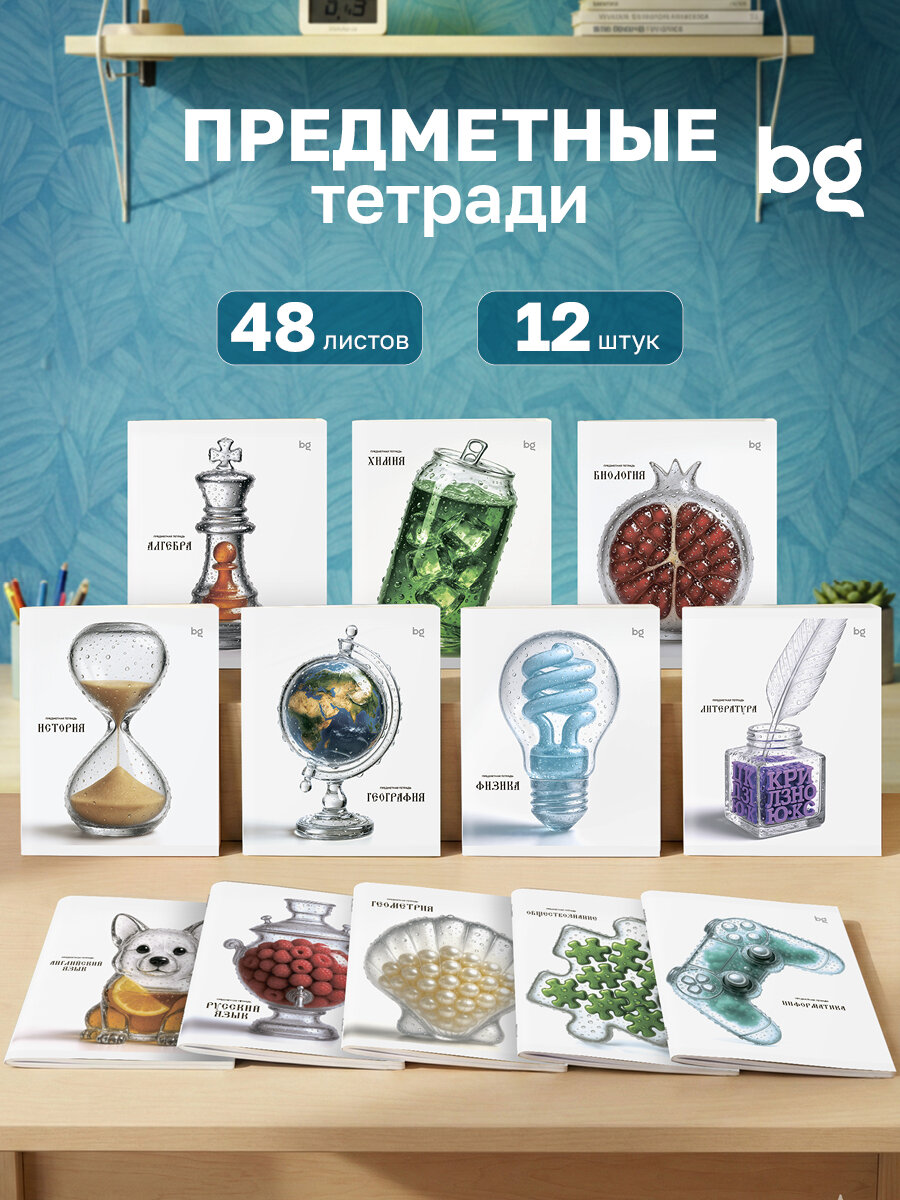Тетради предметные 48 листов набор 12 штук BG