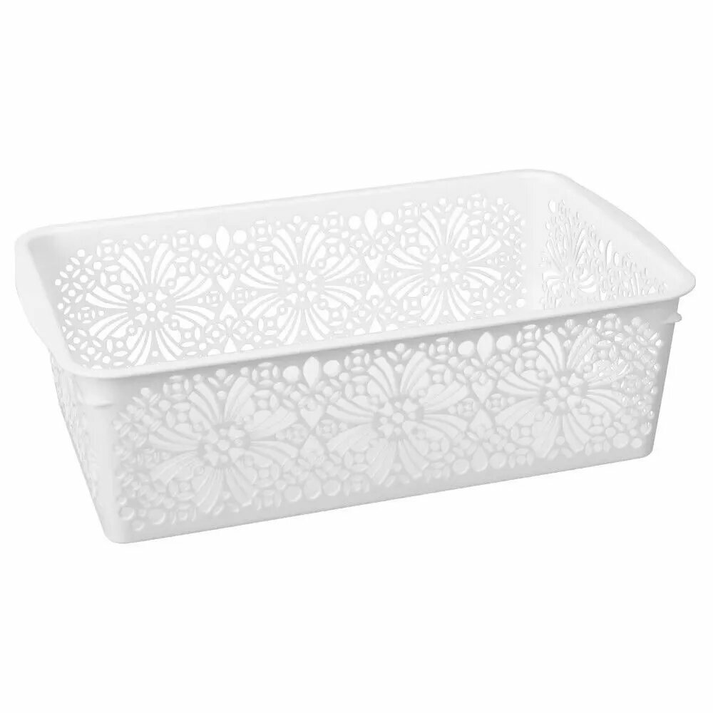 Корзинка универсальная Floral, 380х125 мм, 10л, Белый