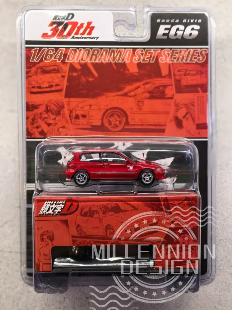 Набор моделей Hobby Japan, Honda Civic EG6 & EK9, 30-летие Initial D, в блистерной упаковке, масштаб 1:64, из сплава
