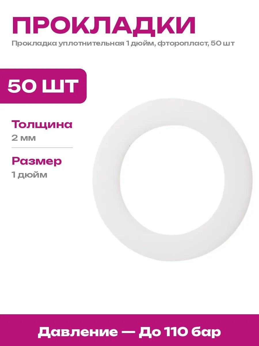 Прокладка фторопластовая 1 дюйм для полотенцесушителя набор