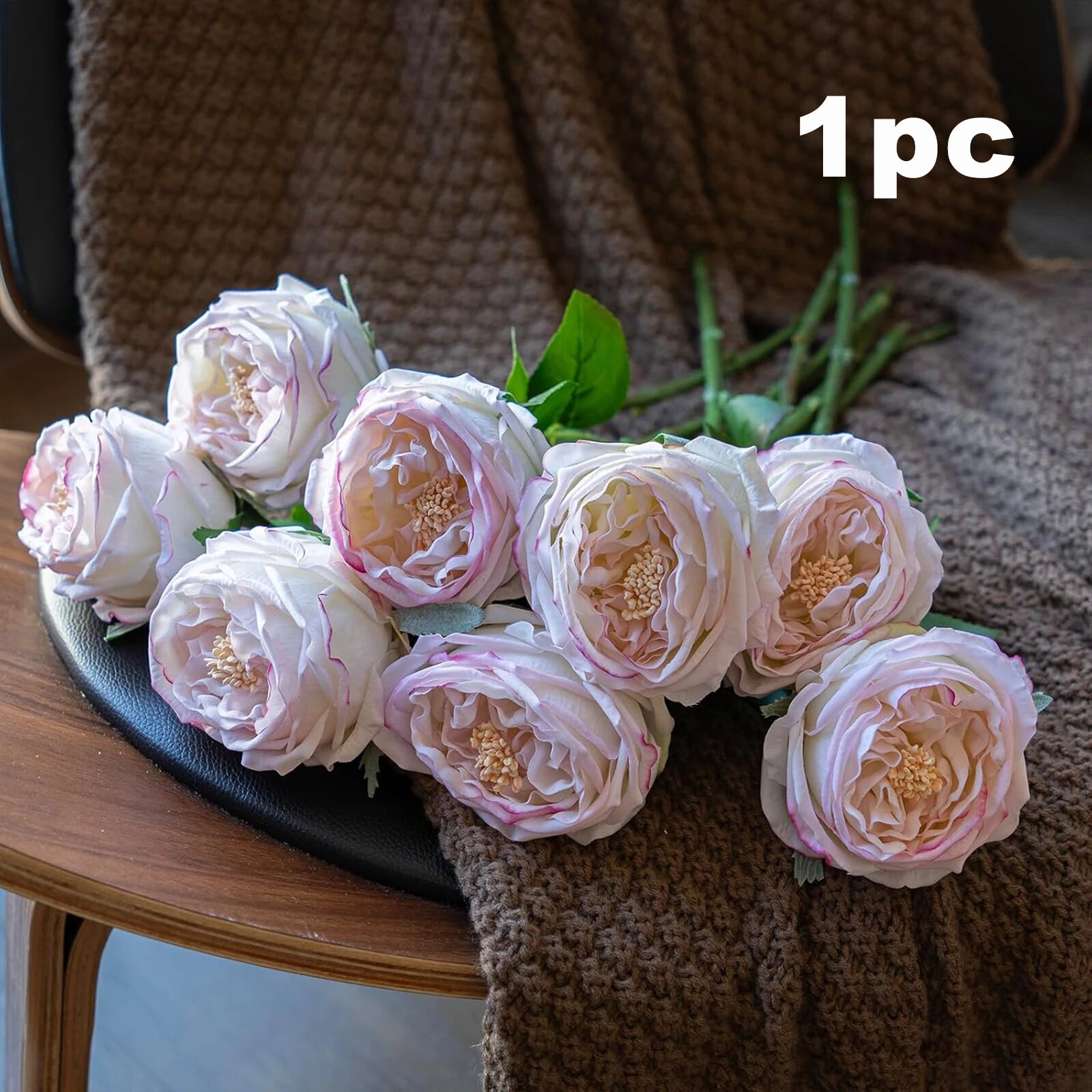 Искусственные розы и пионы Austin Rose Peony Розовый, light pink