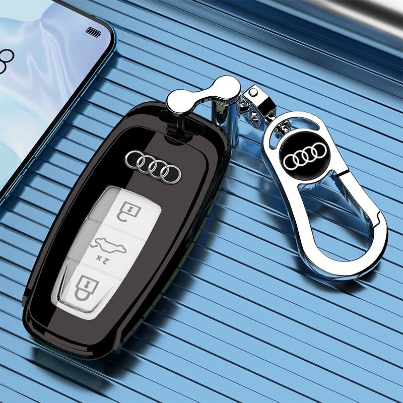 Автомобильный держатель для ключей Audi A3 (2021-2025 гг.) с металлическим кольцом, классический черный