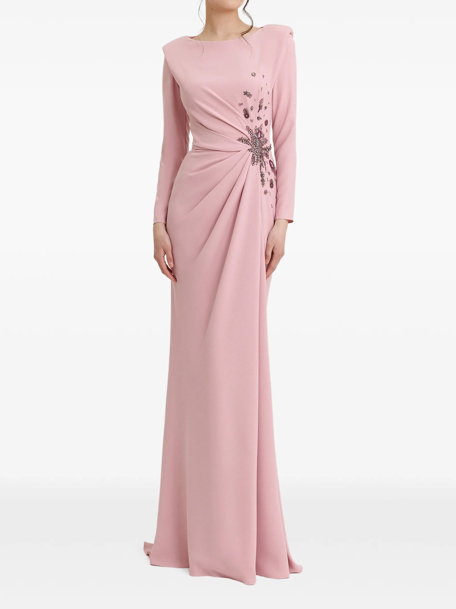 Платье Gemy Maalouf Structured-shoulders maxi dress, размер 6, коралловый/розовый — фото 1