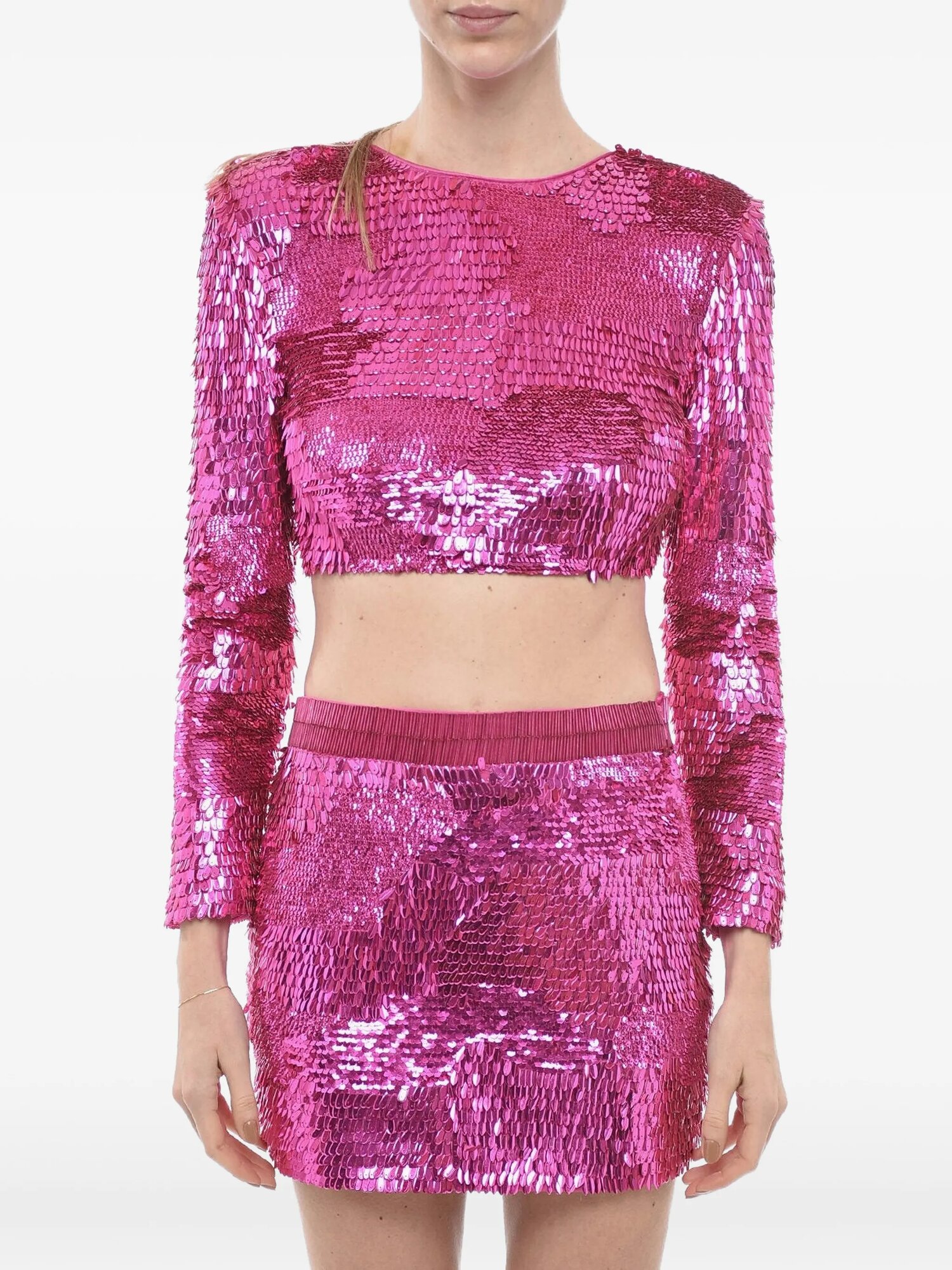 Топ Leanne sequin-embellished cropped top