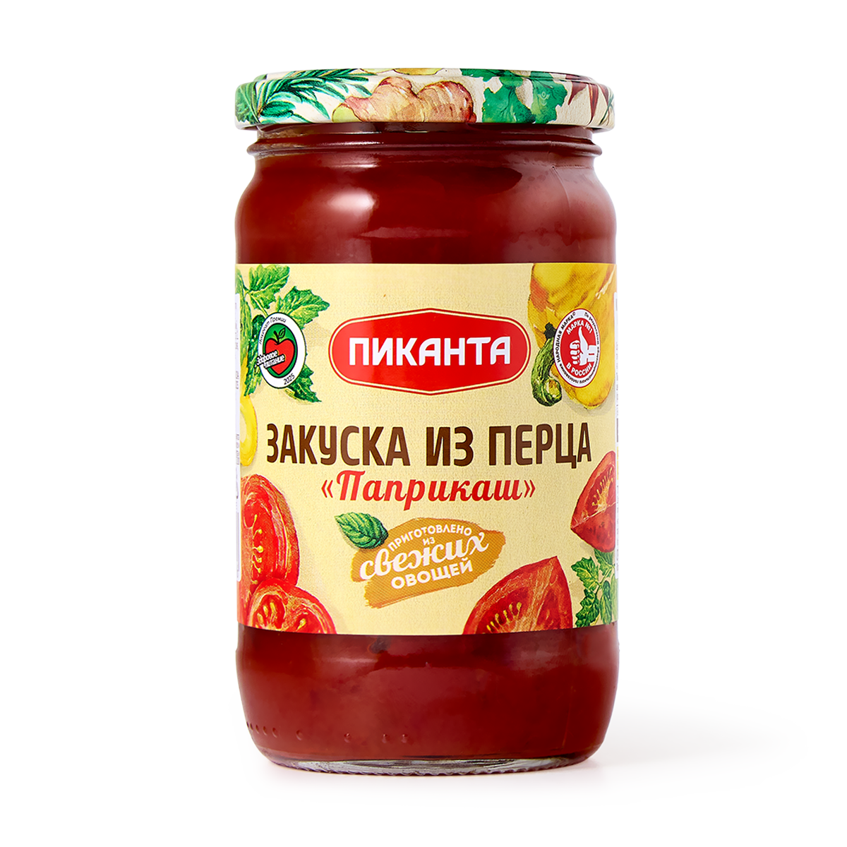 Закуска Пиканта "Паприкаш", перец сладкий, в стеклянной банке, 1 шт