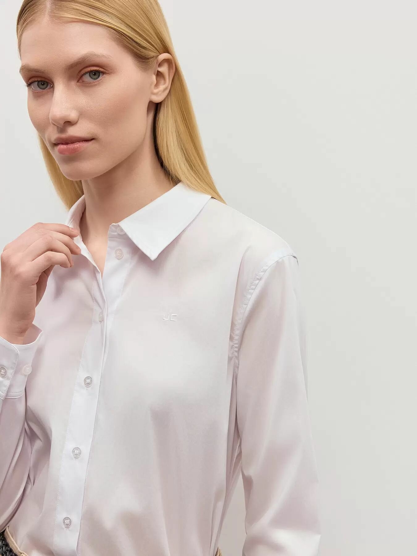Рубашка JUST CLOTHES Весна-лето 2025, размер 38, белый — фото 1