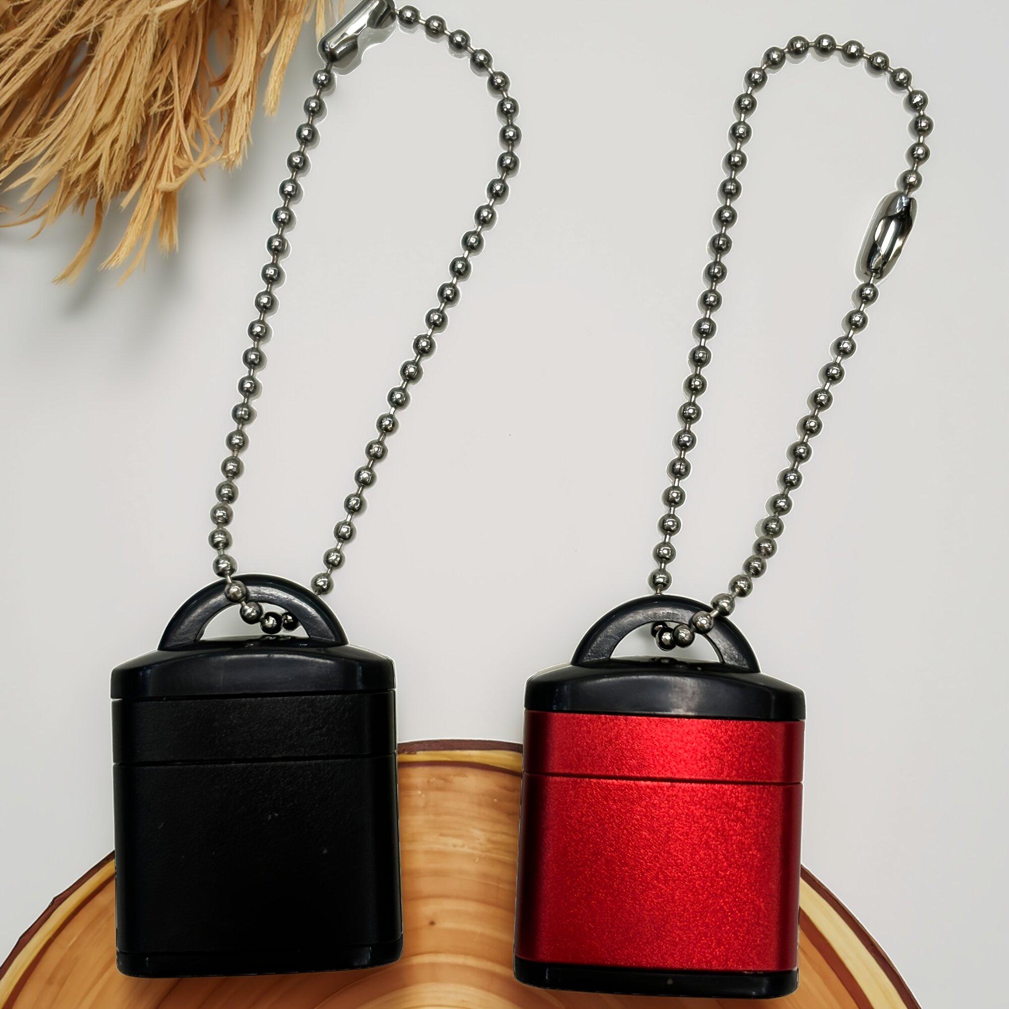 Набор из 2 мини-USB-картридеров с брелоками для TF-карт, цвет: черный+красный, из высококачественного сплава, сверхбыстрая передача данных, Plug and Play