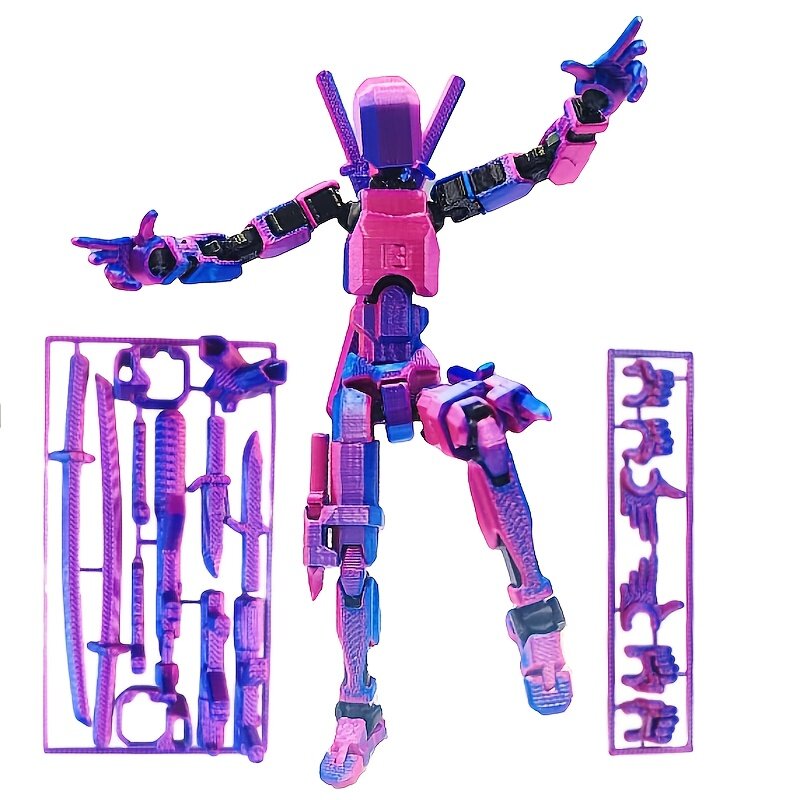 3D Печатная фигурка T13 Lucky Figure Doll, предварительно собранная, красный и синий цвет, для бесконечного веселья и идеальный сюрприз-подарок на праздник, игривый дизайн, детальная скульптура, коллекционная фигурка для фанатов аниме