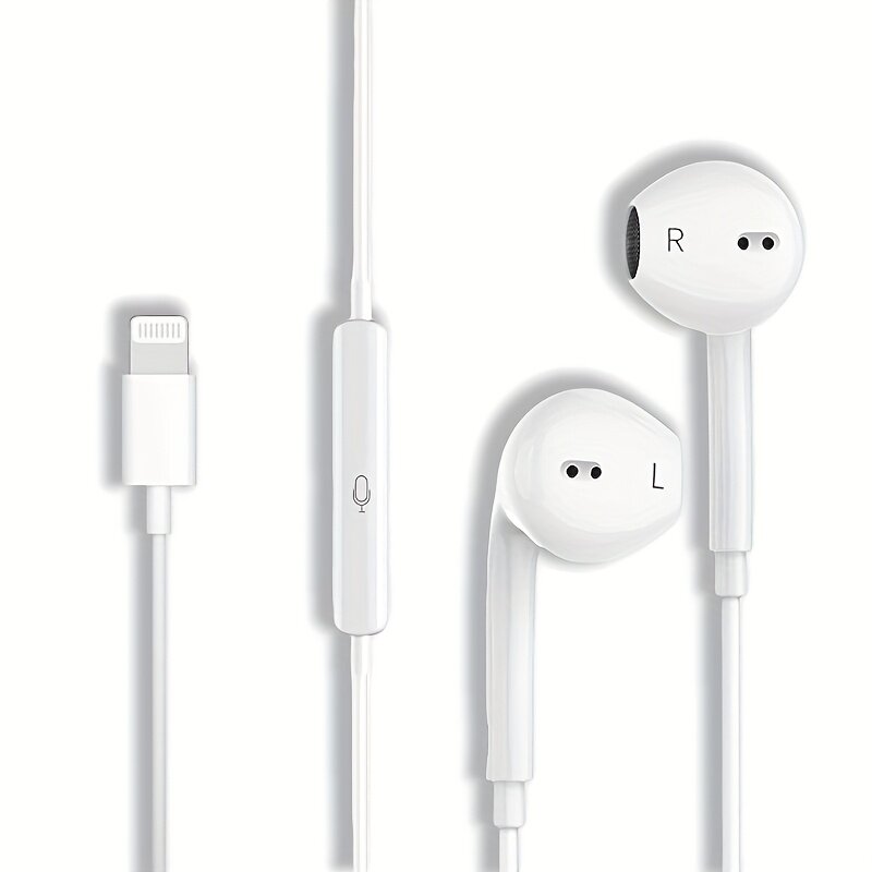 Проводные наушники с микрофоном и пультом управления, шумоподавление, для iPhone 14/13/12/11 Pro Max/Xs/XR/X/7/8 Plus, длина кабеля 1.2 м