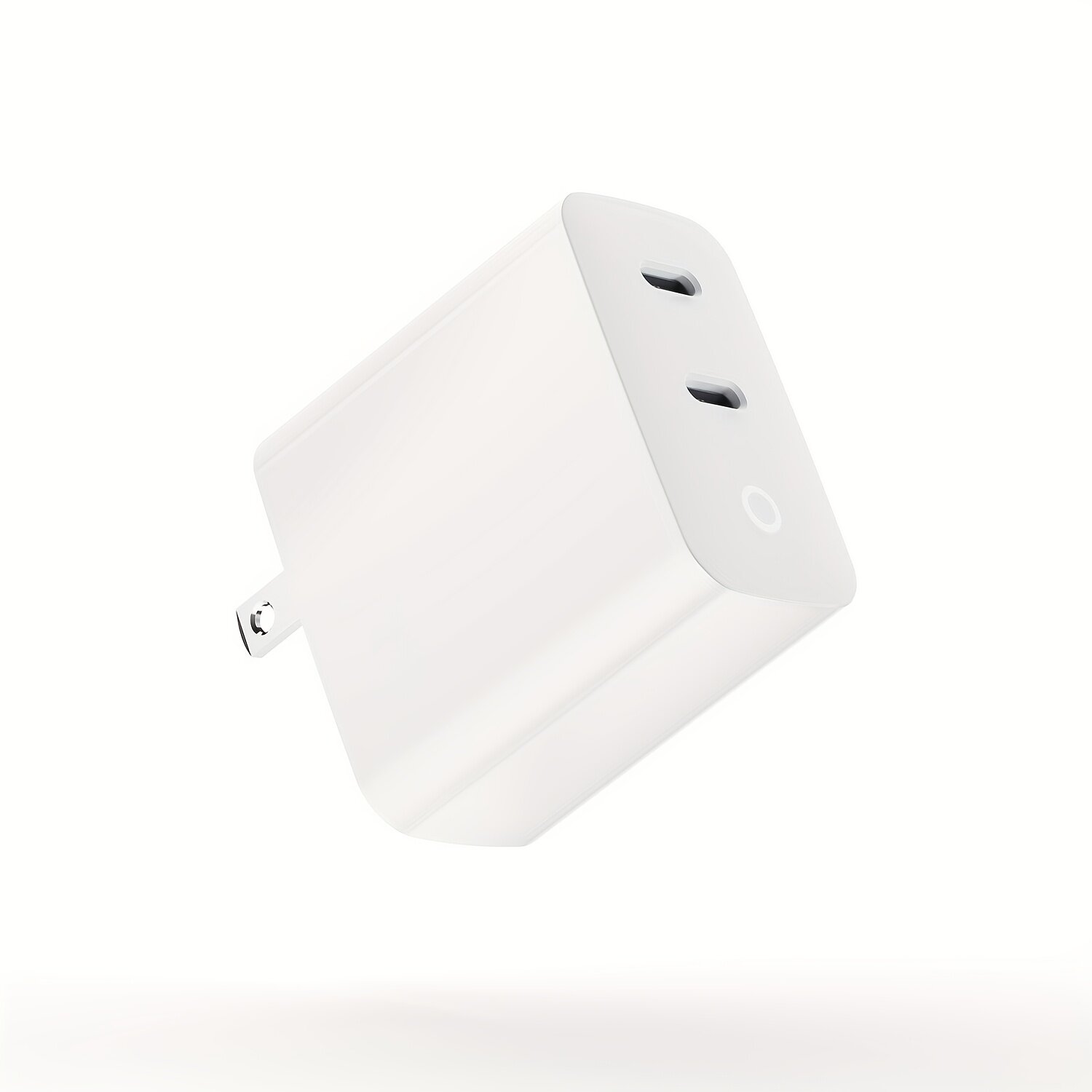 40W Быстрое зарядное устройство USB-C настенное, 2-портовый PD адаптер, компактный блок зарядки Type-C для iPhone 15/16 и Samsung, белый