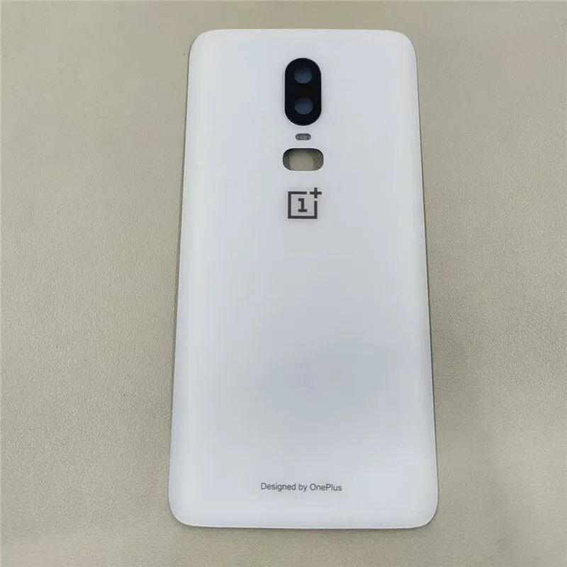 Задняя крышка для OnePlus 6 со стеклом камеры, белый
