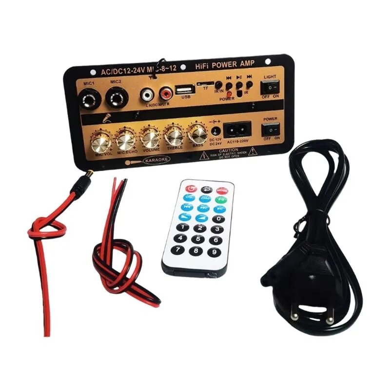 Блютуз-усилитель с сабвуфером для караоке AC/DC12-24V HiFi Power AMP